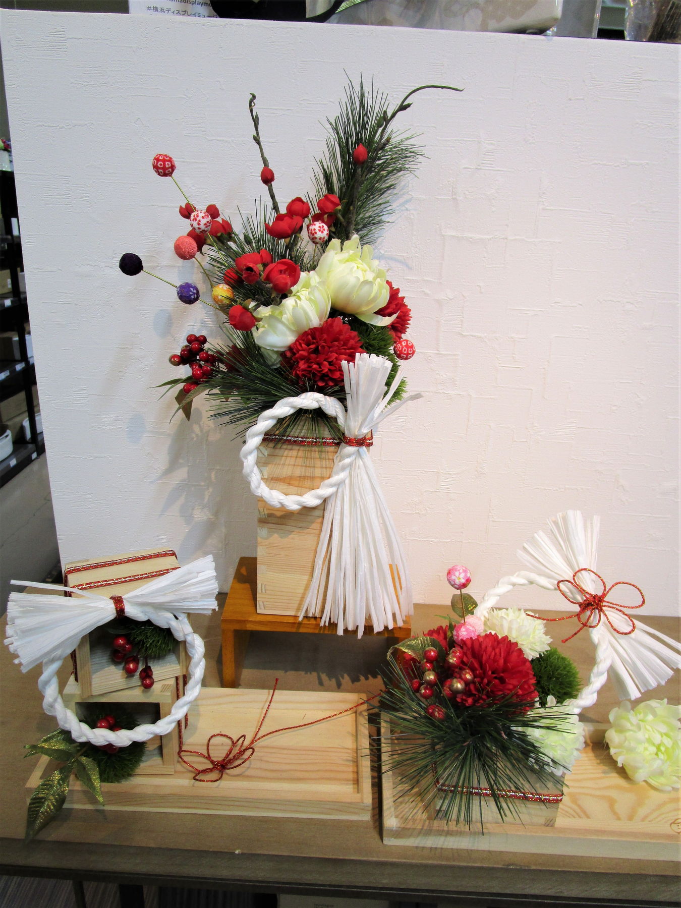 YDM 10cmミニしめ縄パック3P W NMCD-127 しめ縄 お正月リース 紙 新登場